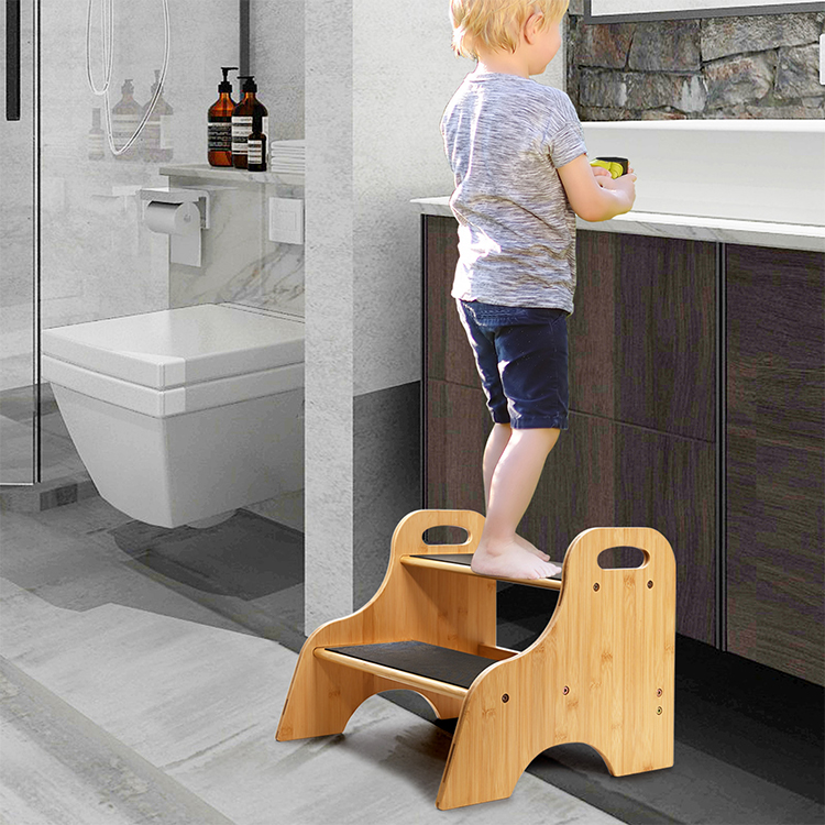 Ollieroo Bamboo Non-Slip Step Stool - Ollieroo